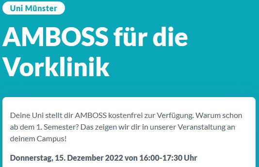 Veranstaltung 15.12.2022: Amboss für die Vorklinik | Aktuelles