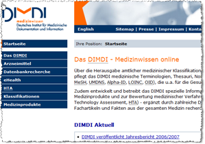 DIMDI veröffentlicht Jahresbericht 2006/2007 | Aktuelles