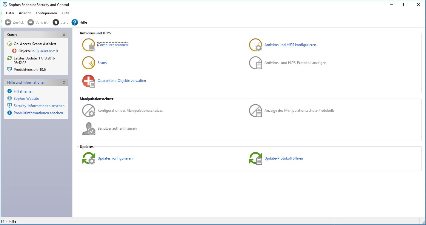 NWZ - Installing and configuring Sophos on Windows