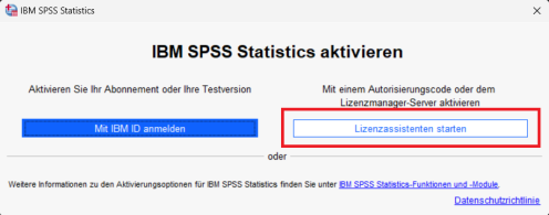 CIT - Software SPSS License Activation
